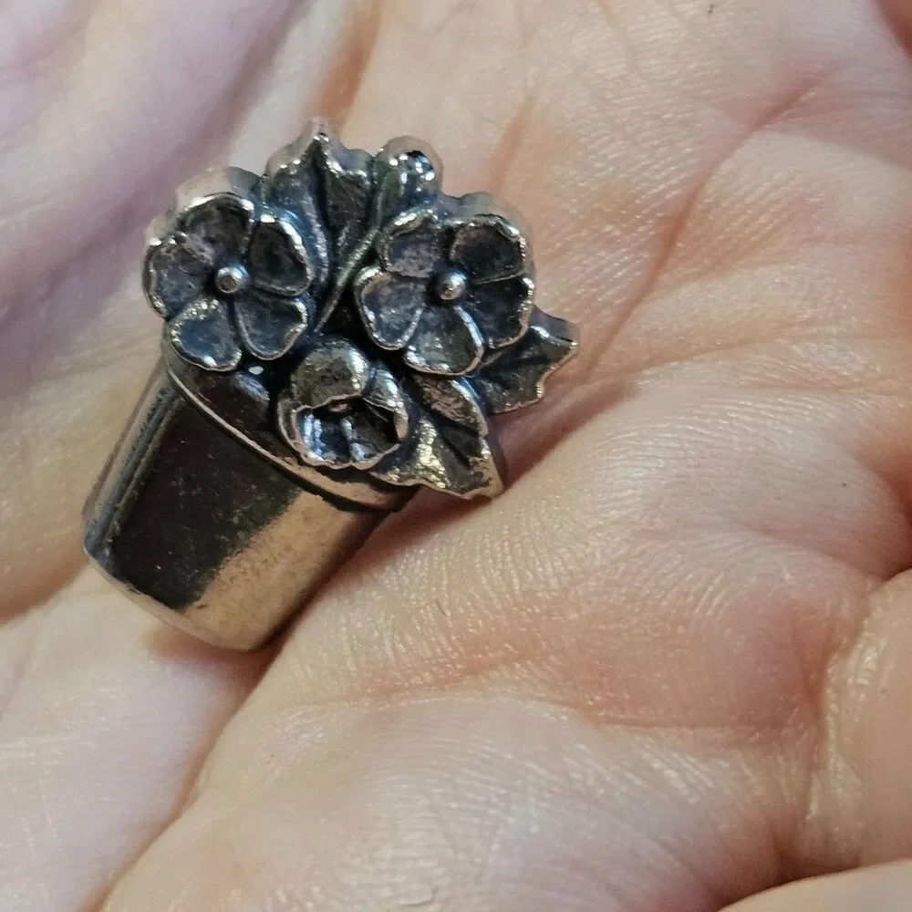 Unbranded | Jewelry | Vintage Silver Tone Dainty Flowers In A Pot Pin ...